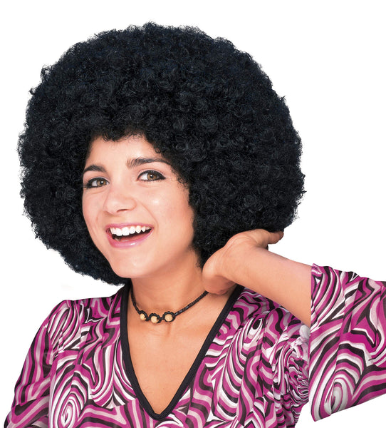 Black Mid Length Afro Costume Wig - Halloween Costumes 4U - Accessories