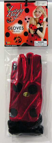 Lady Bug Gloves-Short - Halloween Costumes 4U - Accessories